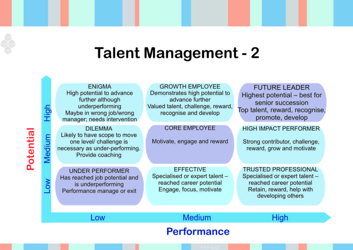 Tool For Identifying Retaining Key Talent In Organizations Nine Box 